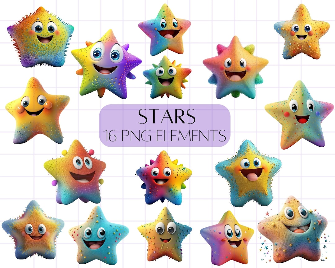 Stars Clipart Pack Cute Stars Commercial Use Space Themed Clipart ...