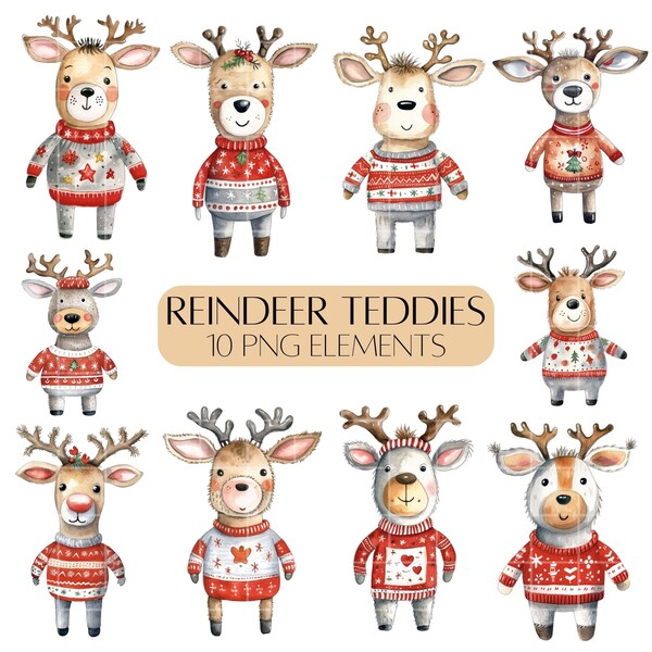 Reindeer Clipart - Etsy