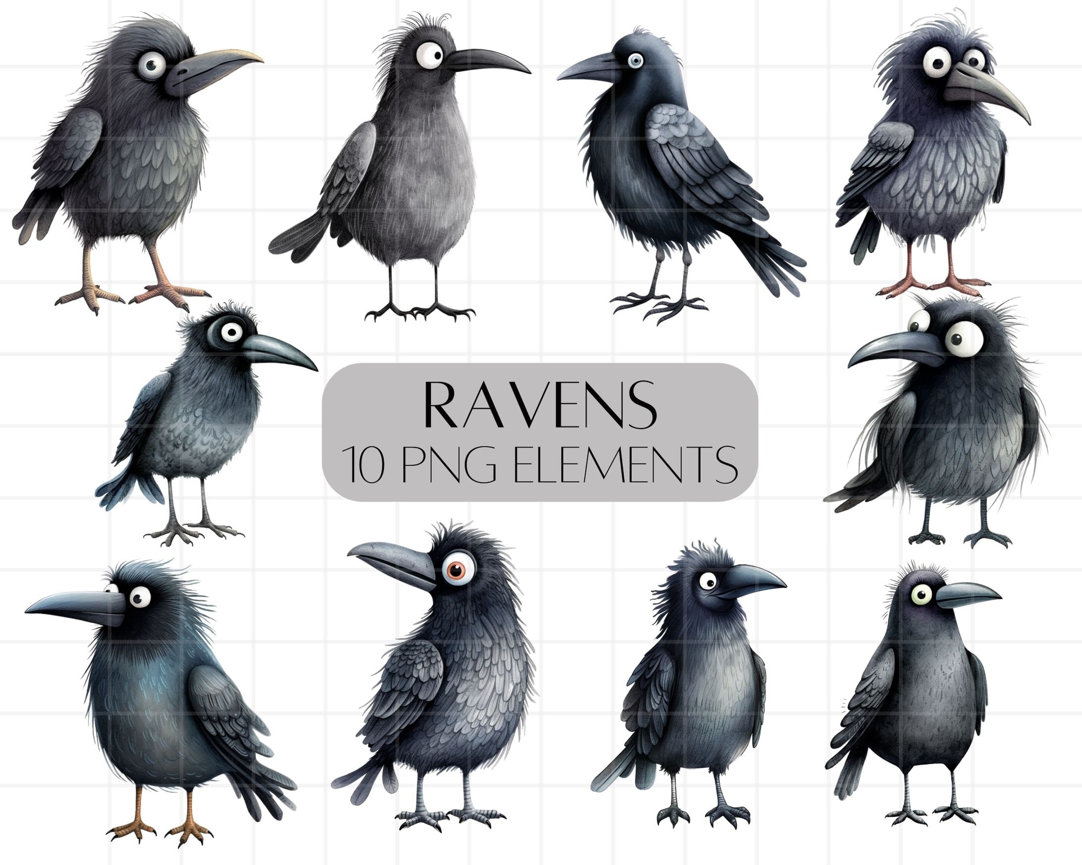 Halloween Clipart Bundle Raven Clipart Crow Clipart Black Bird Images ...