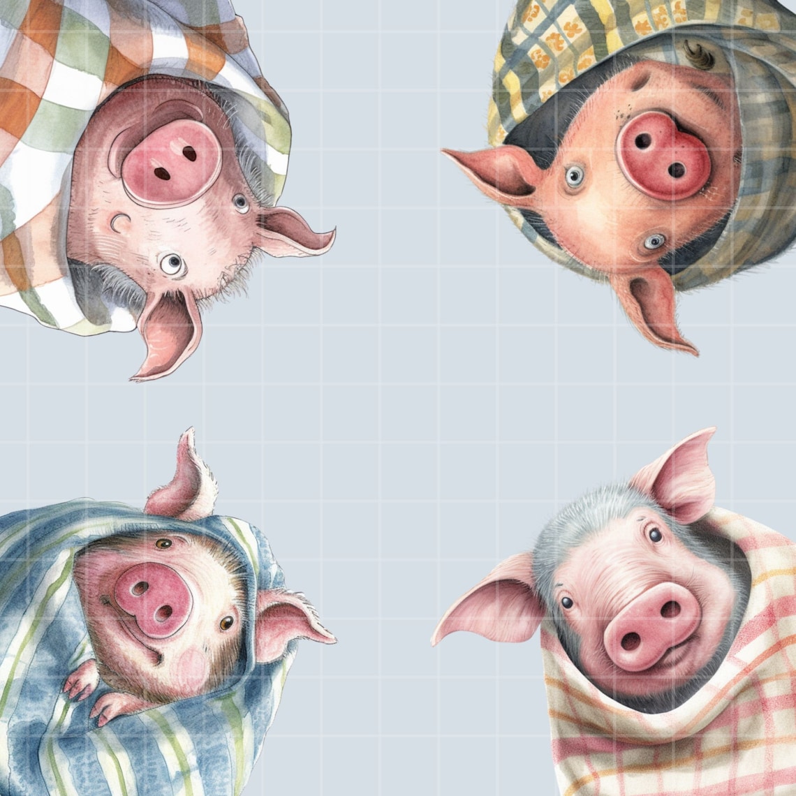 Pigs in Blankets Clipart Set, Commercial Use, 10 PNG Elements, Pig ...