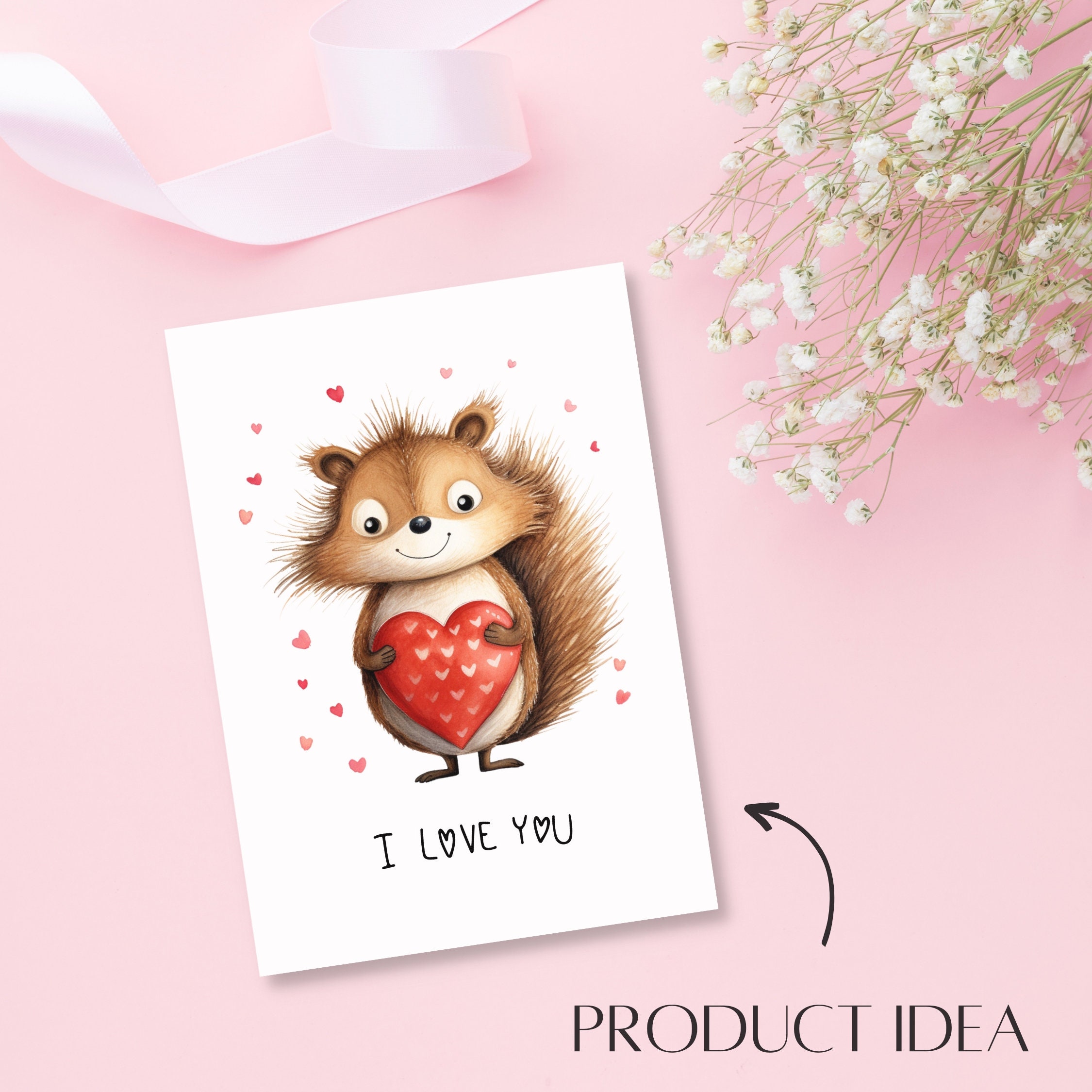 Valentine Clipart Cute Forest Animals Holding Love Hearts Clipart for ...