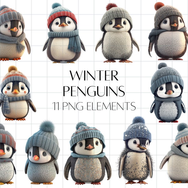 Penguin Clipart - Etsy