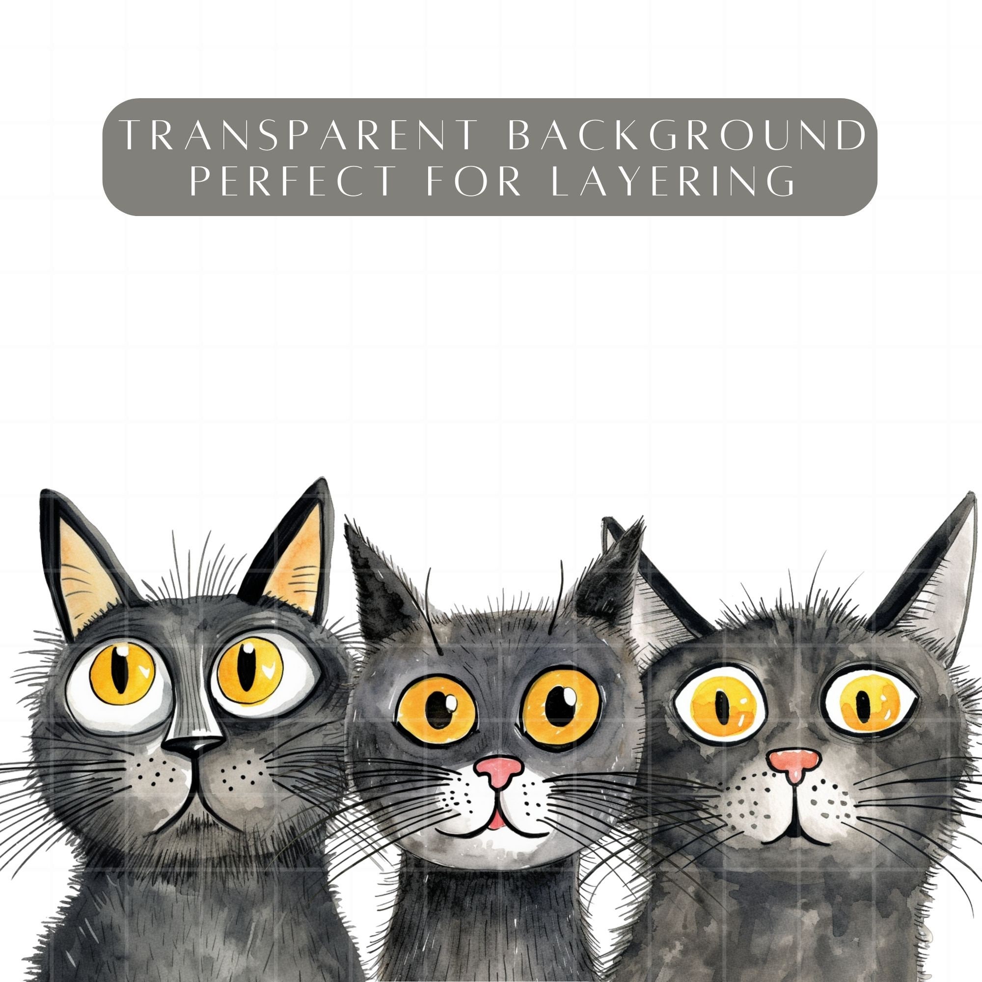 Void Cat Face Clipart Set Cute Cat Illustrations Cat Clipart PNG ...
