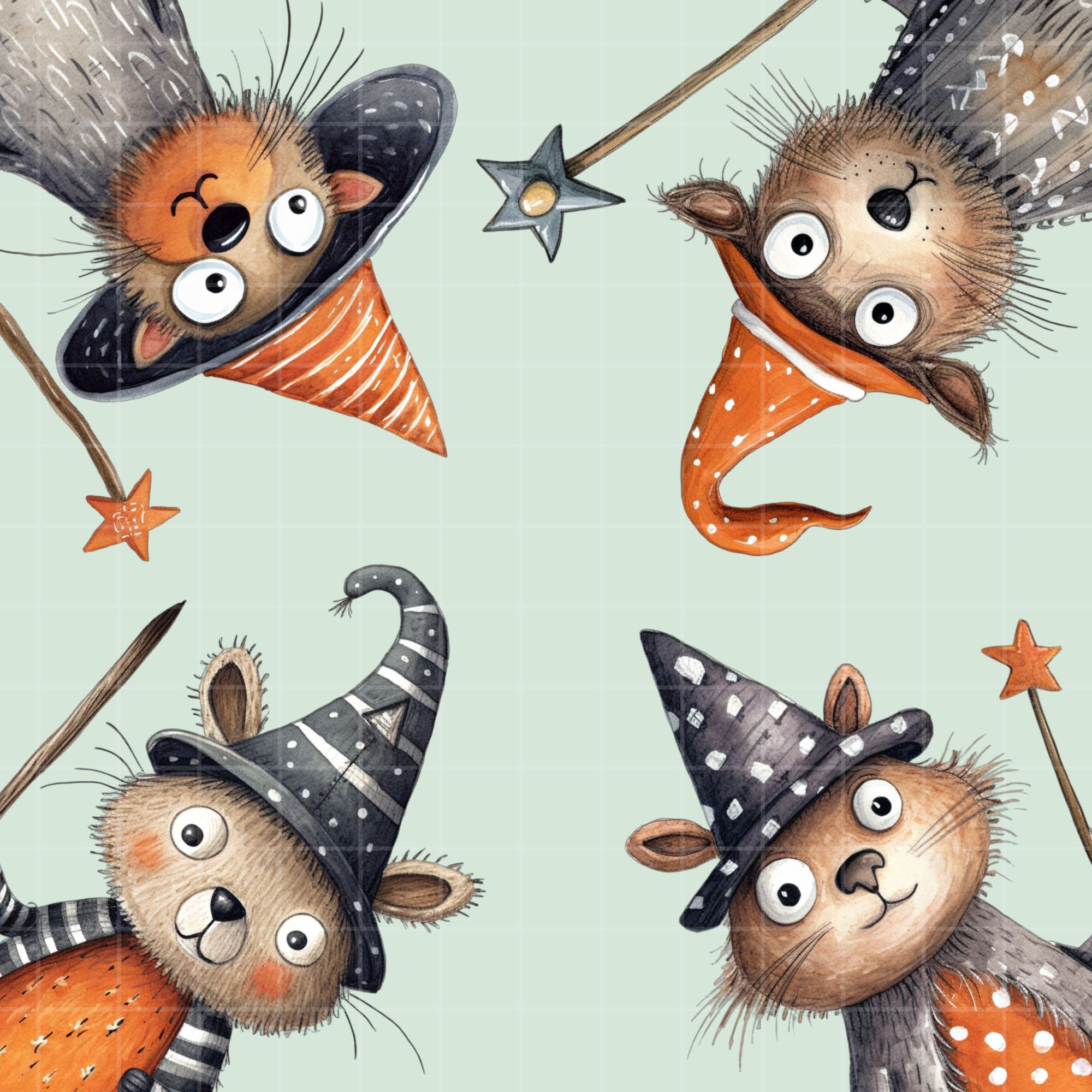 Kids Halloween Project Clipart Cute Spooky Characters for Halloween ...