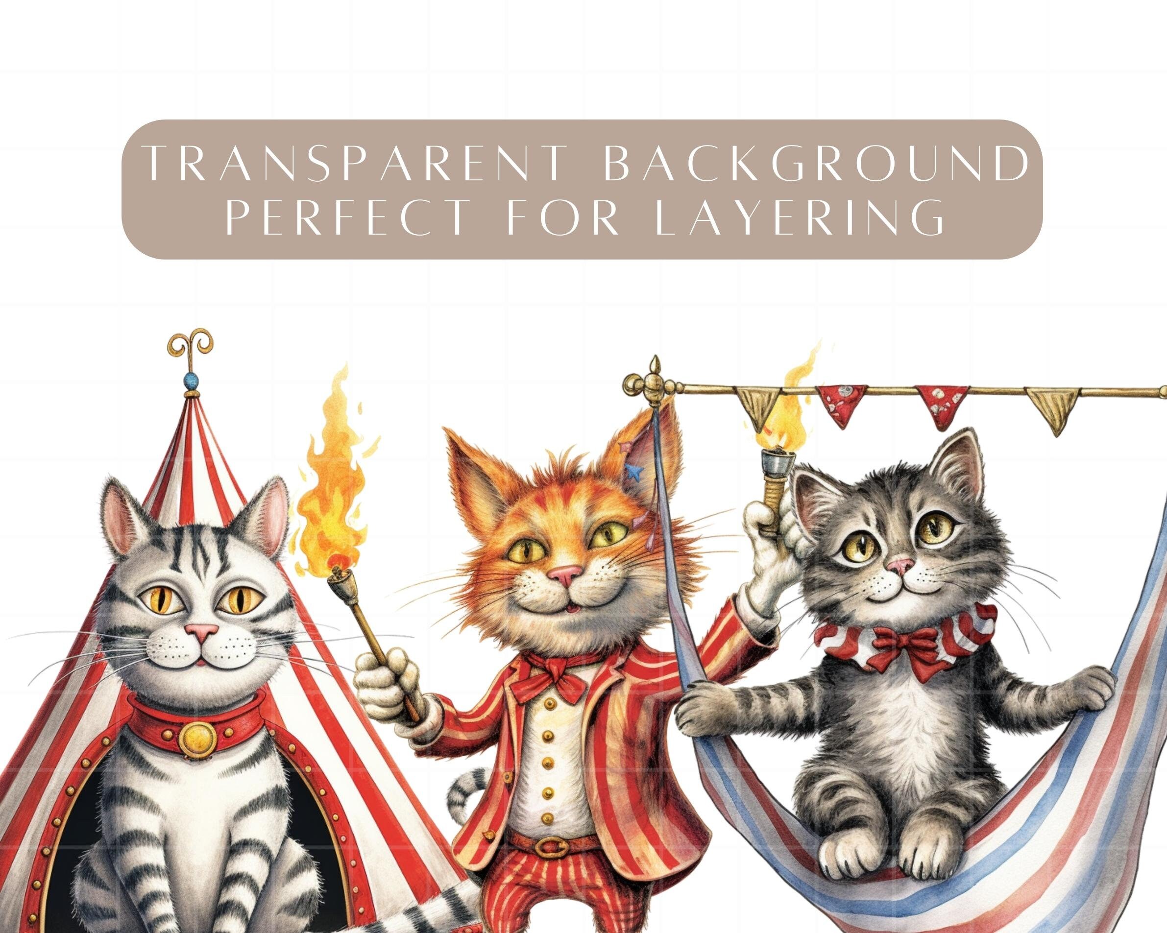 Circus Clipart Circus Cats Clipart Pack Commercial Use Clown - Etsy ...