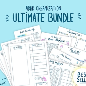 ADHD ULTIMATE Organization BUNDLE 22 Pages Adhd Printable | Etsy