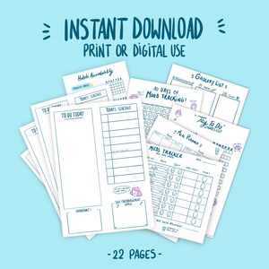 ADHD ULTIMATE Organization BUNDLE 22 Pages Adhd Printable | Etsy