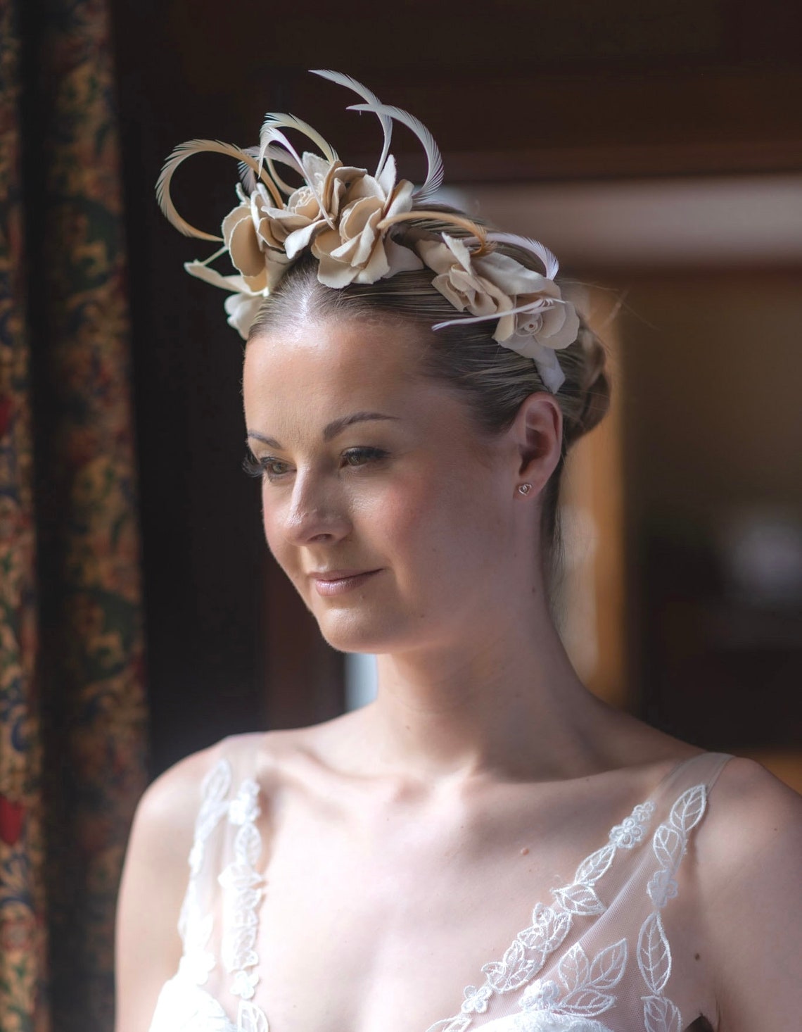 Lorelai, Beautiful Cream Velvet Flower Hairband - Etsy