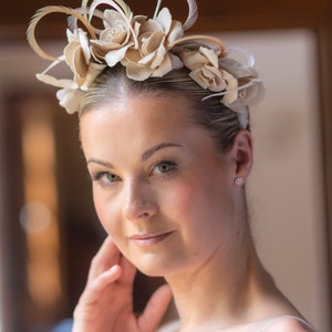 Lorelai, Beautiful Cream Velvet Flower Hairband - Etsy