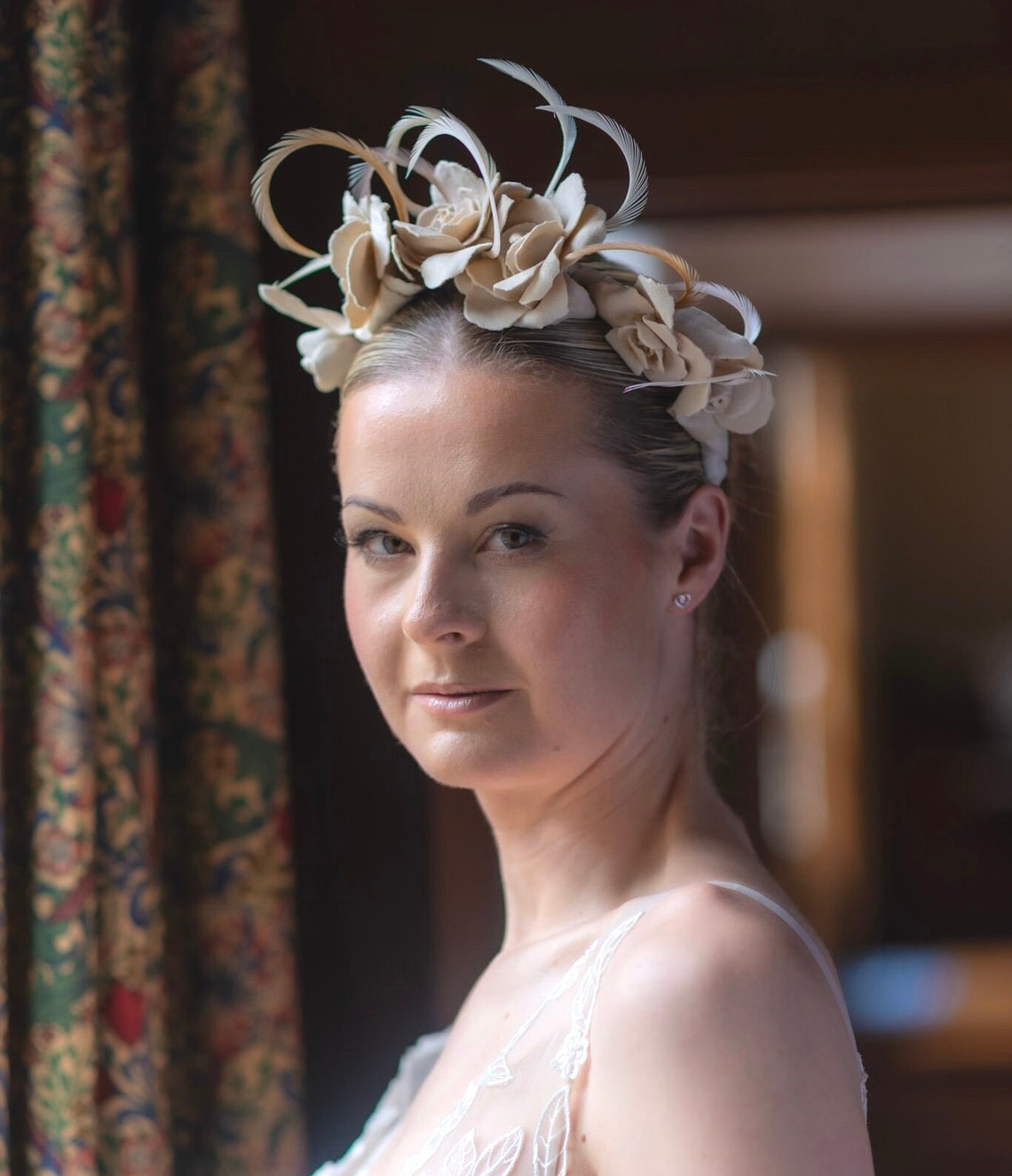 Lorelai, Beautiful Cream Velvet Flower Hairband - Etsy