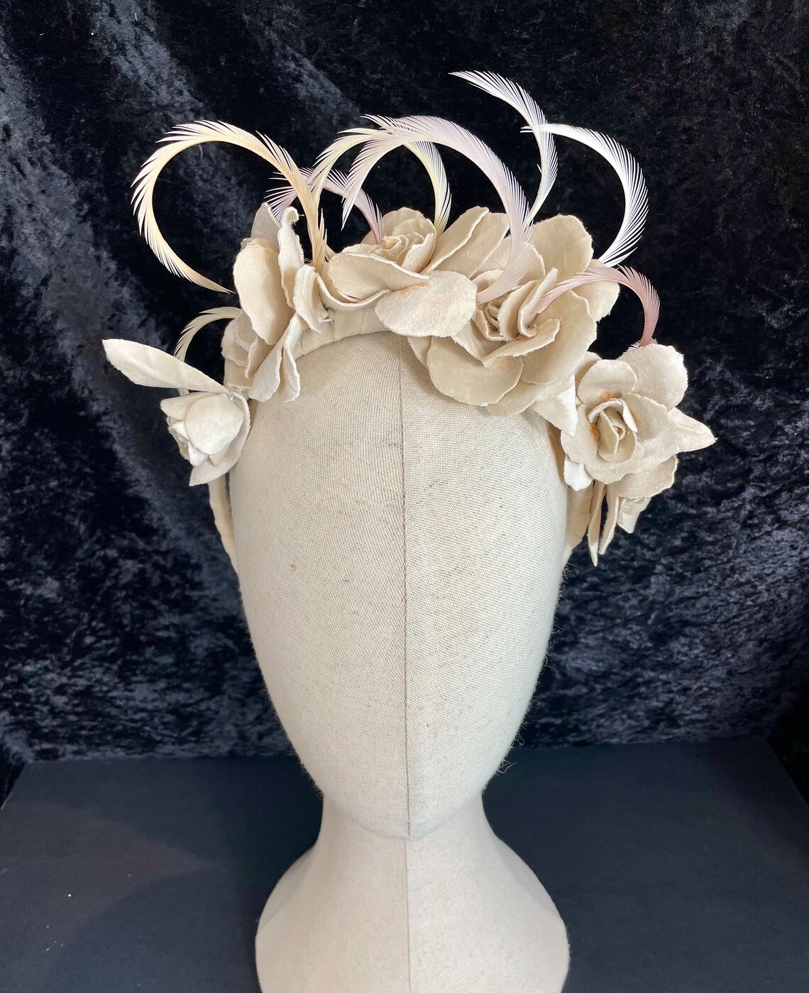 Lorelai, Beautiful Cream Velvet Flower Hairband - Etsy
