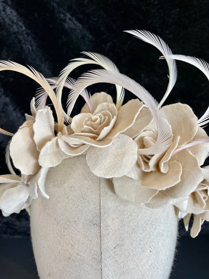 Lorelai, Beautiful Cream Velvet Flower Hairband - Etsy