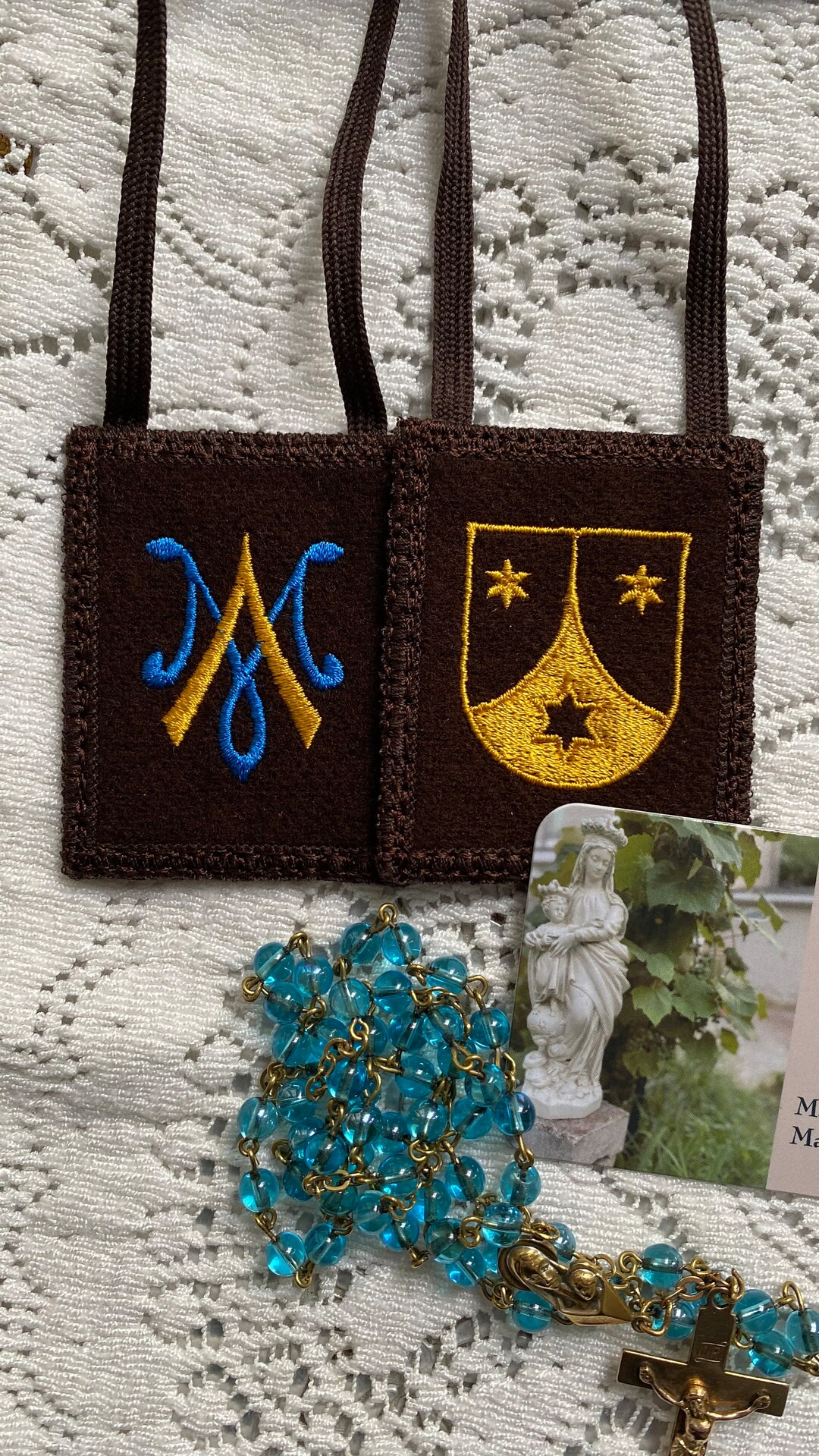 MANTLE OF MARY® Pre-made Brown Scapular O. Carm Shield - Etsy