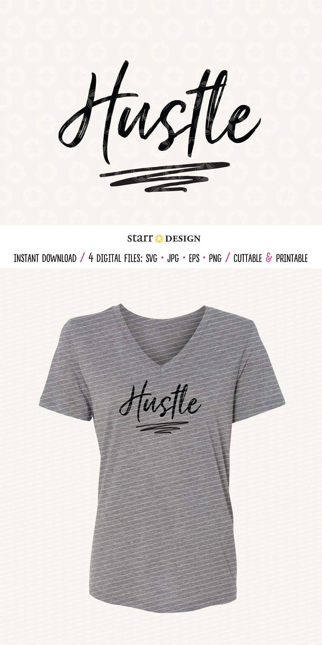 Hustle Digital Cutting File in SVG Jpg Png and EPS - Cut, Print, Decal ...