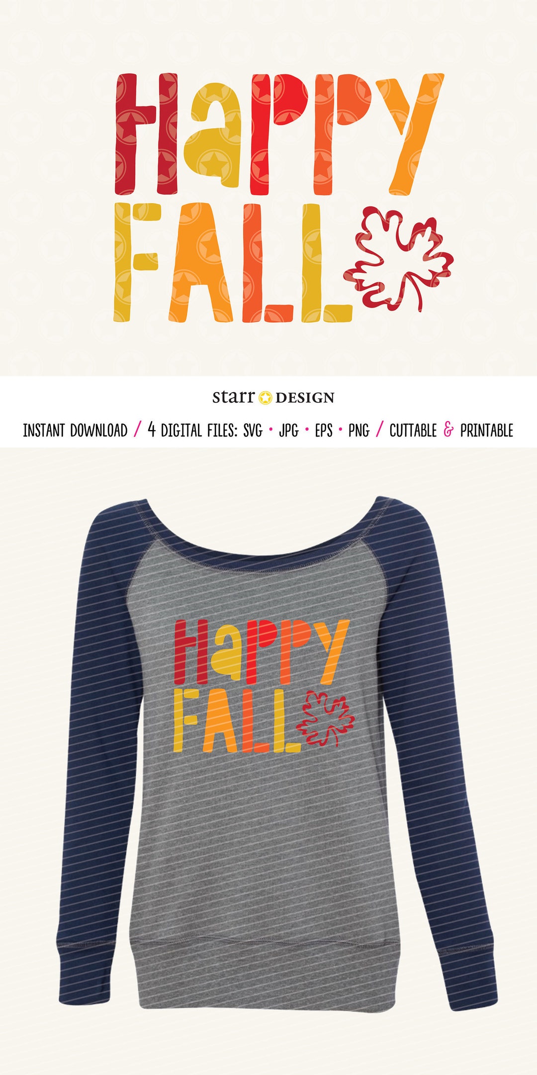 Happy Fall Svg Digital File for Crafting and Cutting Machines - Etsy