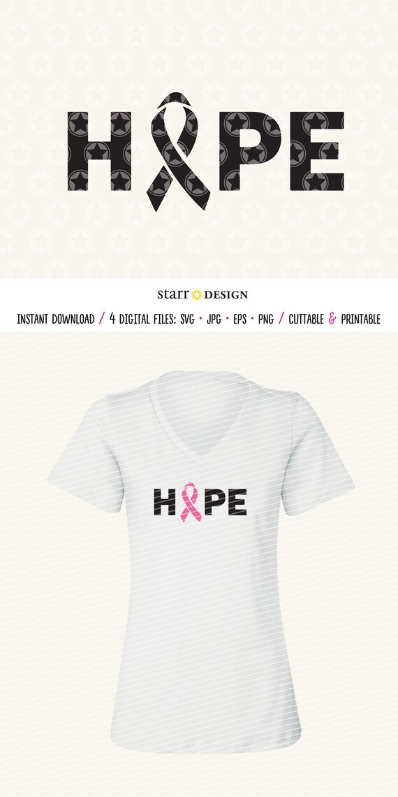 Hope SVG Awareness Ribbon Digital File for Cricut and | Etsy