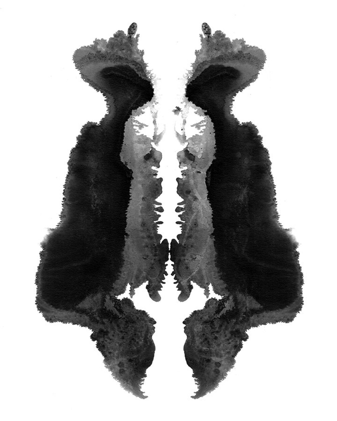Contemporary Ink Blot Wall Art Print, Modern Art Painting Print, Black ...