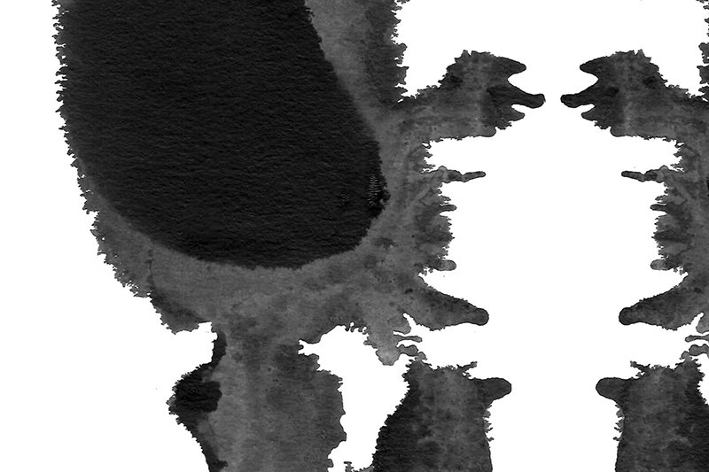 Contemporary Ink Blot Wall Art Print, Modern Art Painting Print, Black ...