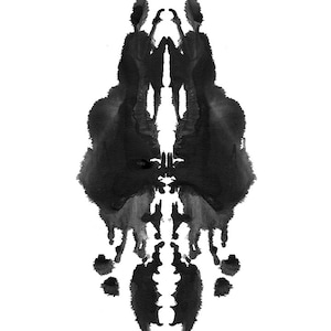 Contemporary Ink Blot Wall Art Print, Modern Art Painting Print, Black ...