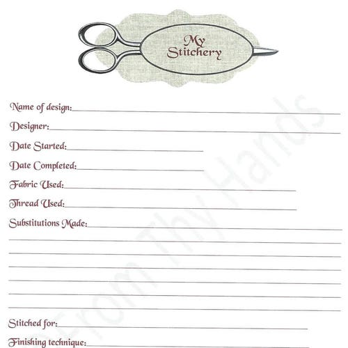 My Stitchery PDF Instant Download Printable Journal Page - Etsy