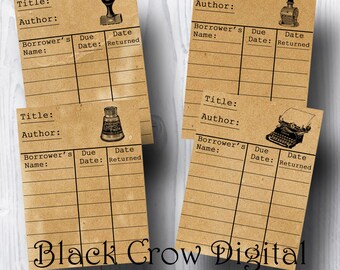 Grungy Library Cards / Blank Library Cards / 3 by | Etsy