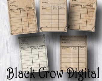 Grungy Library Card Catalog Cards Blank Library Cards Blank | Etsy