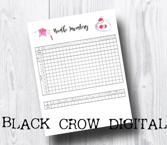 Printable Knitting Needle Inventory Record Sheet Page for - Etsy Australia