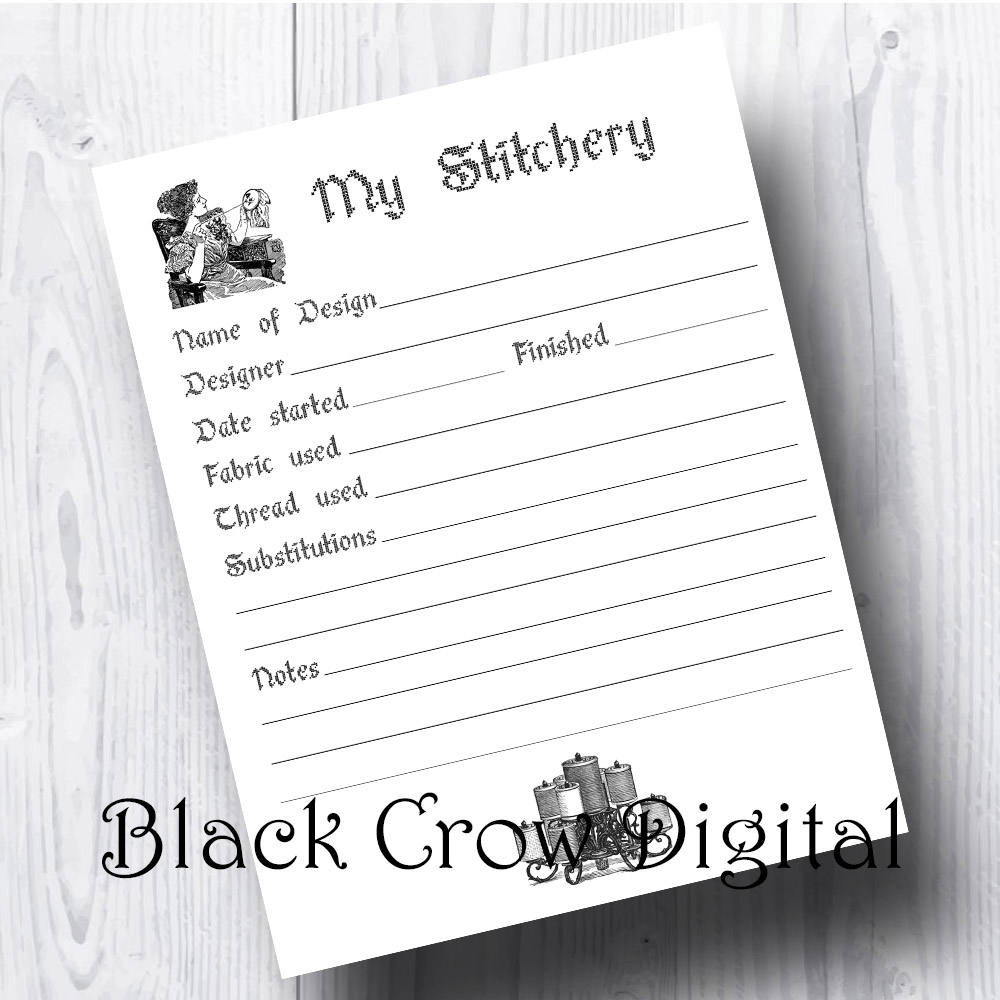 Printable My Stitchery Labels, Journal Pages, Plain White, 4 by 6 ...