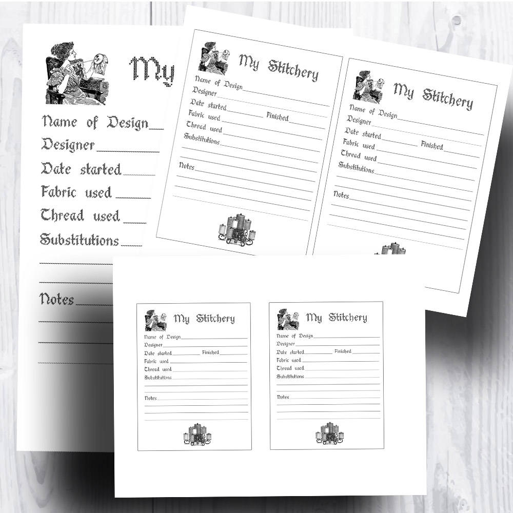 Printable My Stitchery Labels, Journal Pages, Plain White, 3 Sizes ...