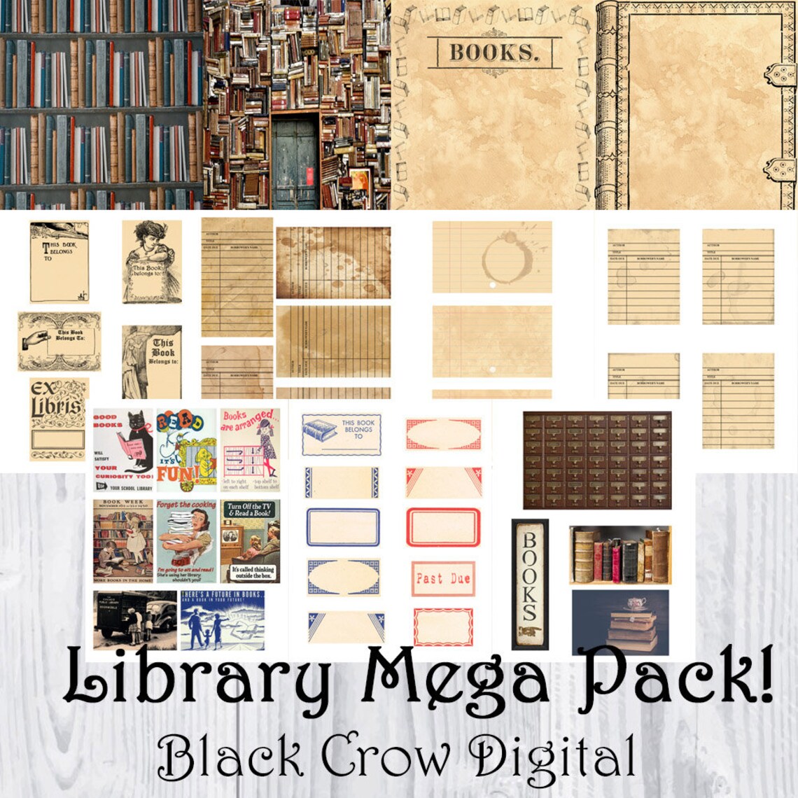 Library Card & More Mega Pack / Blank Library Cards / Book Plates, ATC ...