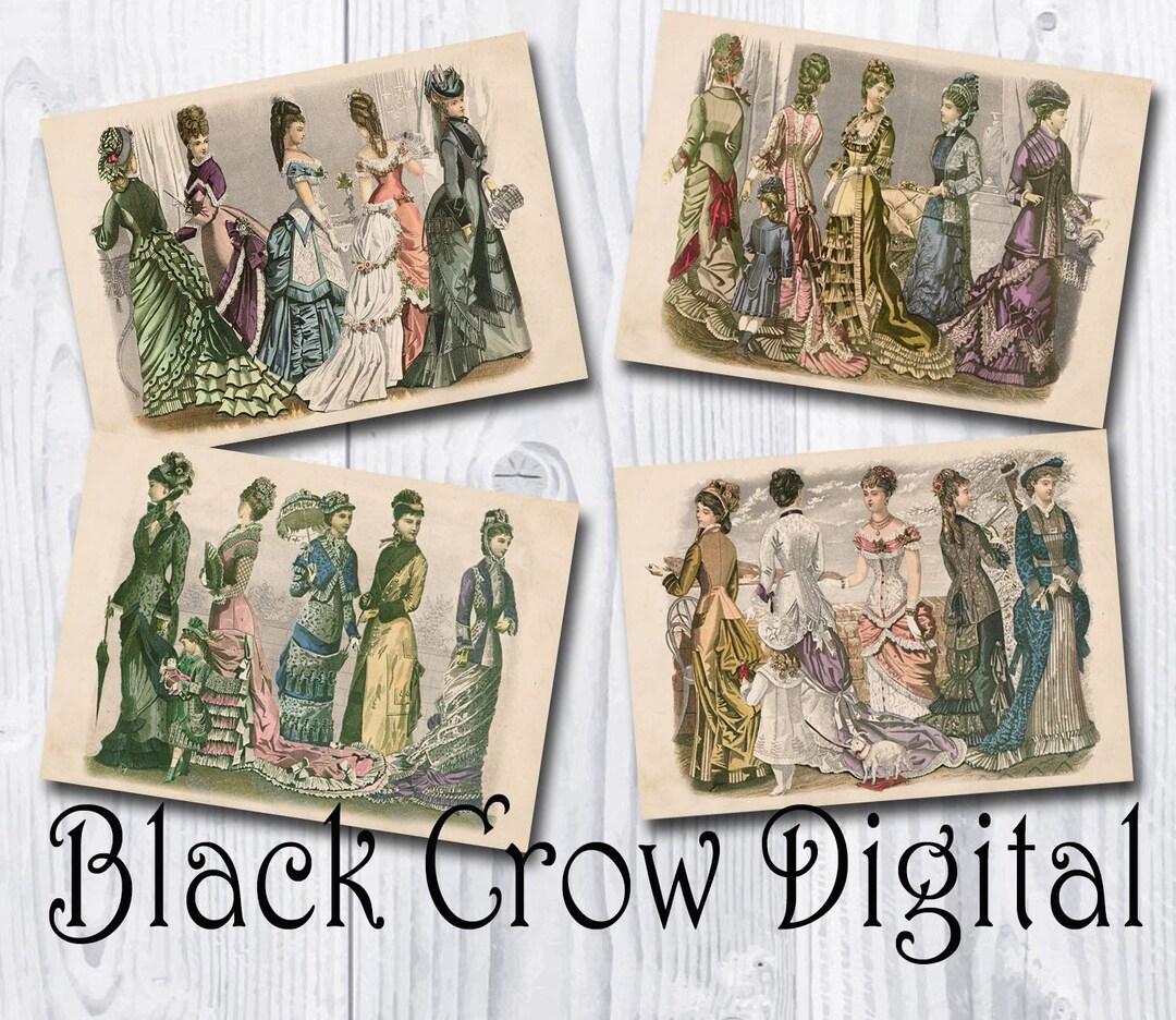 Godey Ladies Journal Pages; Vintage Fashion Ladies; 5" X 7" Pages; 4 ...