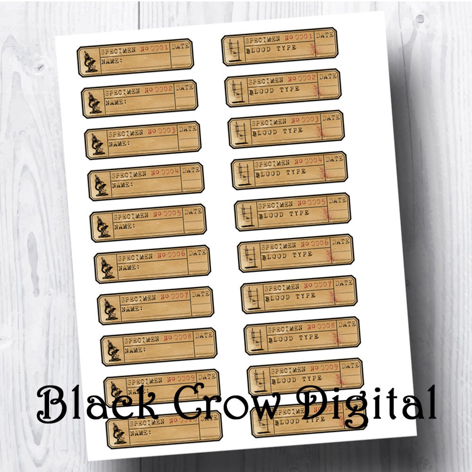 Test Tube Labels / Steampunk Scientific Laboratory Labels / Halloween ...