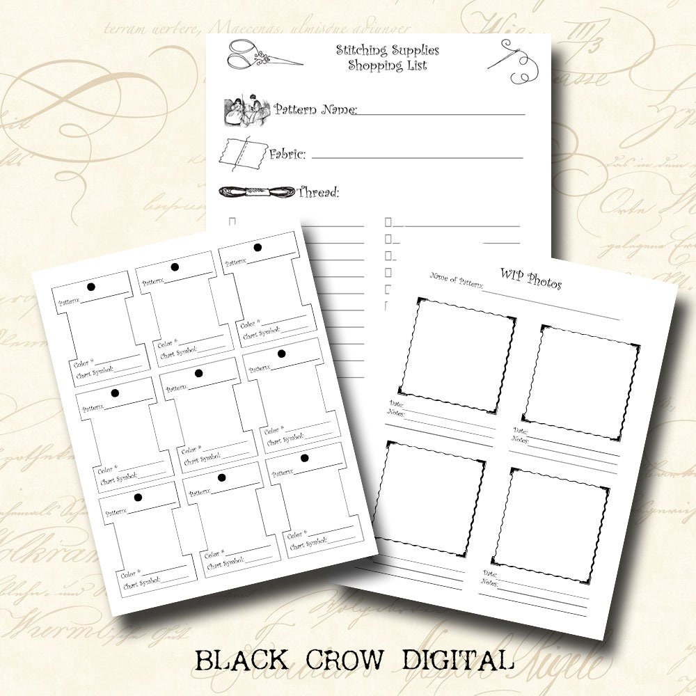 Cross Stitch Journal; 12 Pages! Journal for Recording Your Cross ...