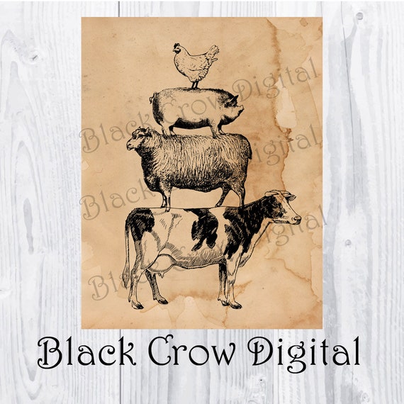 Stacking Farm Animals / Cow Sheep Pig Chicken Stack / | Etsy UK