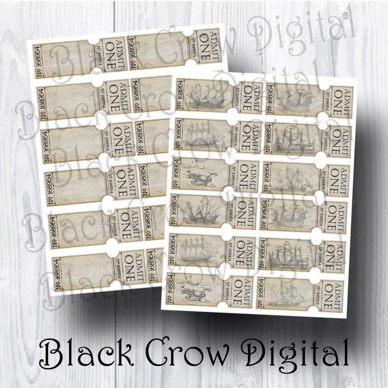 Vintage Clipper Ship Nautical Tickets; Sailing Ships; Ocean Sail Boats ...