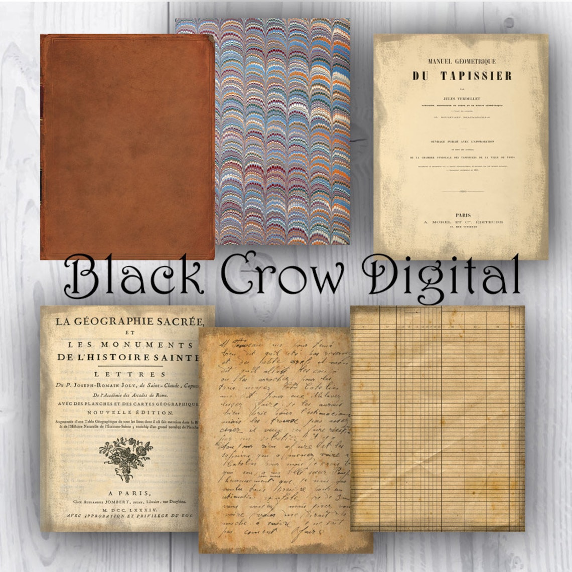 Printable Book Cover & Pages Vintage, Antique Papers, DIY Scrapbooking ...