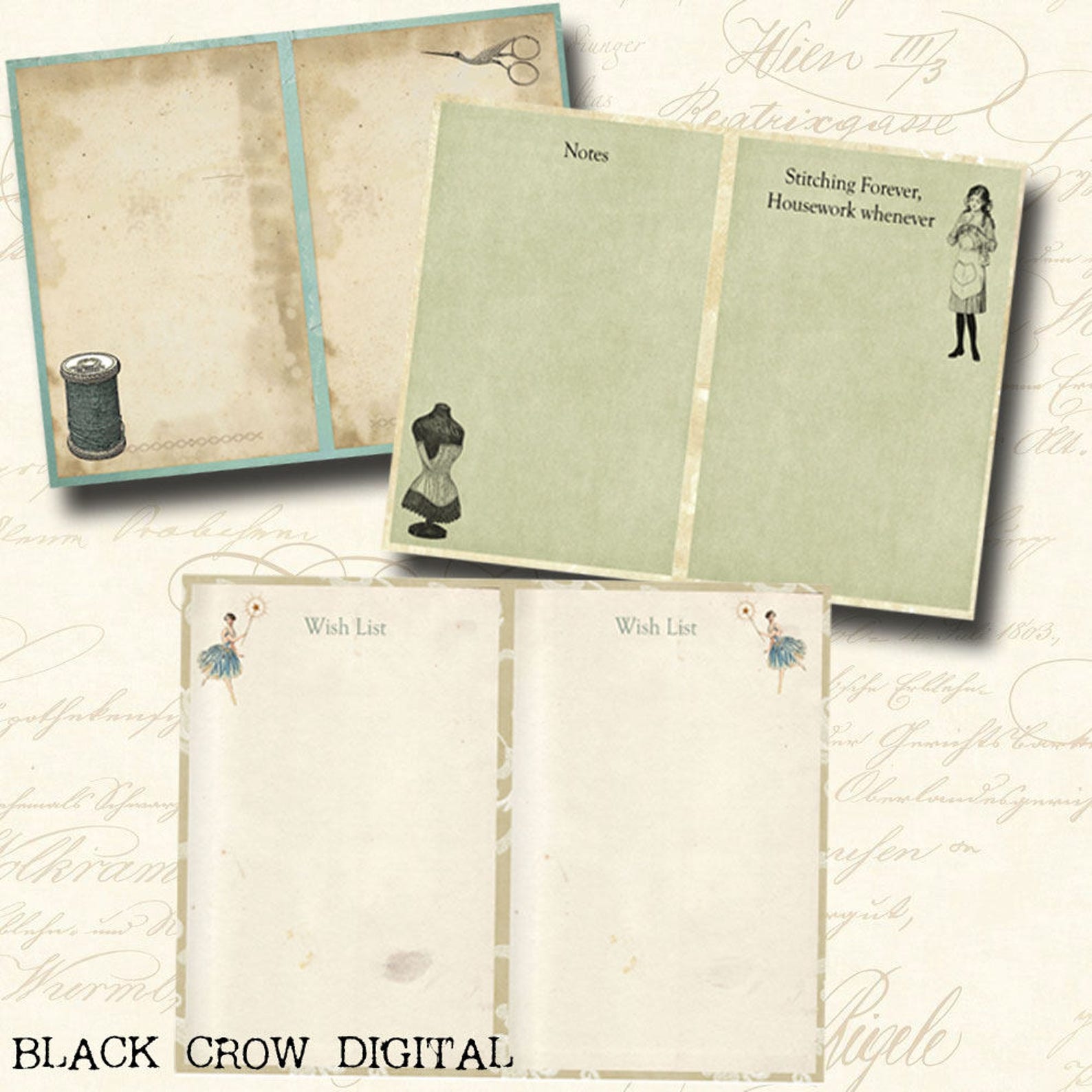 Grungy, Primitive Stitching Journal Pages, Embroidery Cross Stitch ...