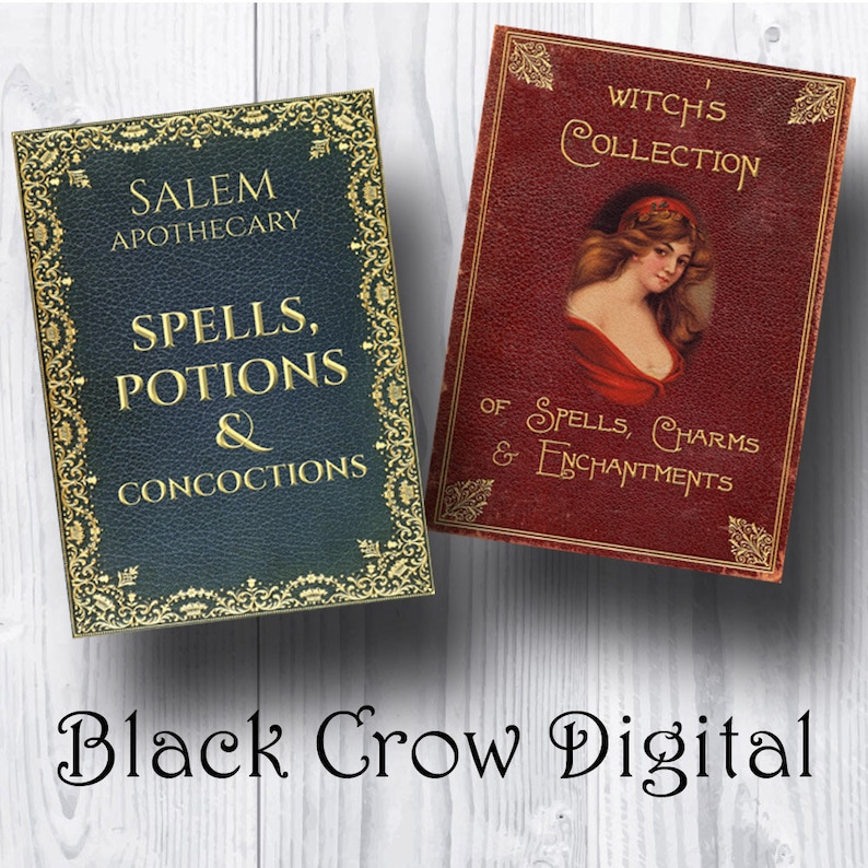 Spells & Potions Witches Book Front Covers / Halloween, Grunge, Gothic ...