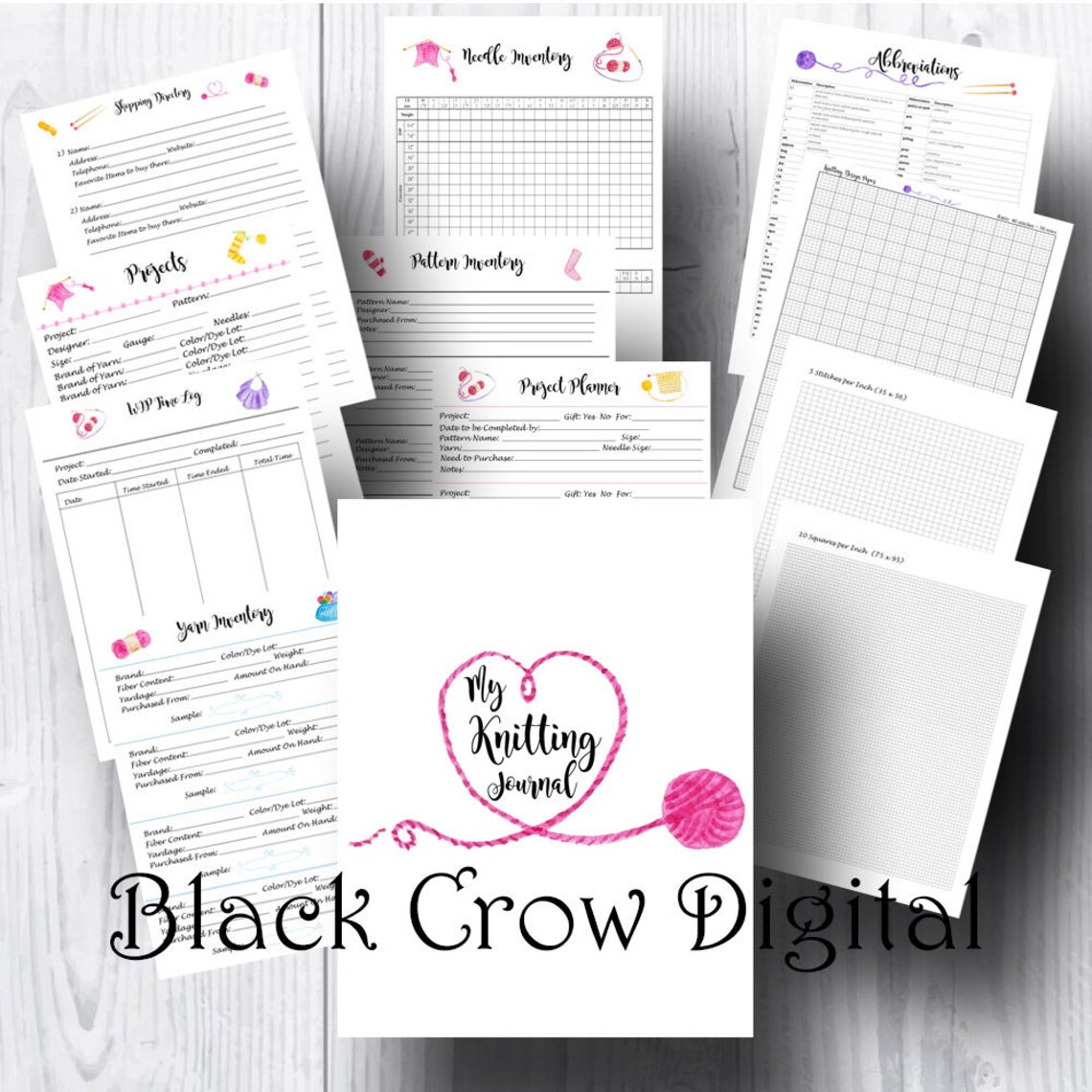 Printable Knitting Journal, Knit Project Records, for Knitters to ...