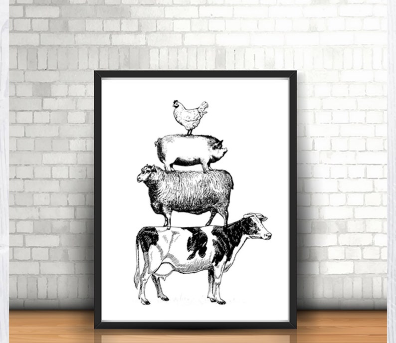 Stacking Farm Animals / Cow Sheep Pig Chicken Stack / - Etsy