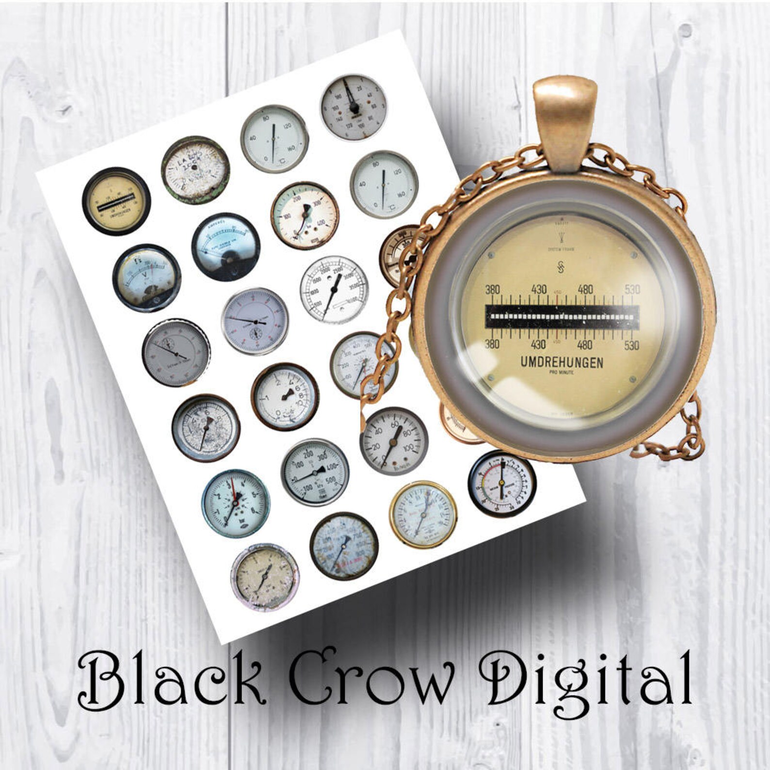 Digital Collage Sheet 1.5" Circles; Steampunk, Gauges; Images for ...