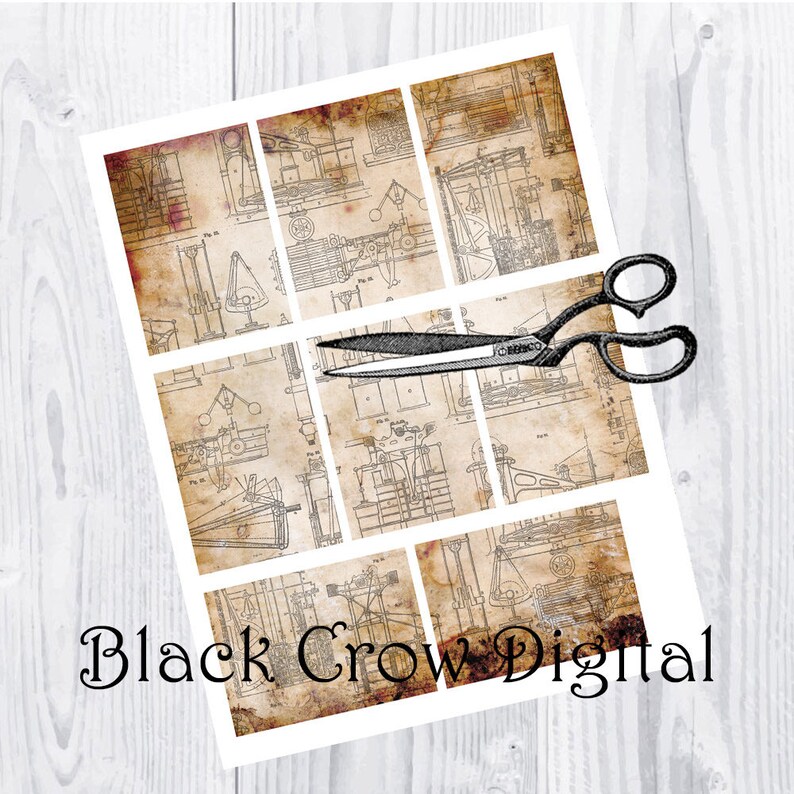 ATC Background Cards; Grunge, Vintage Steampunk; 2 1/2" by 3 1/2 ...