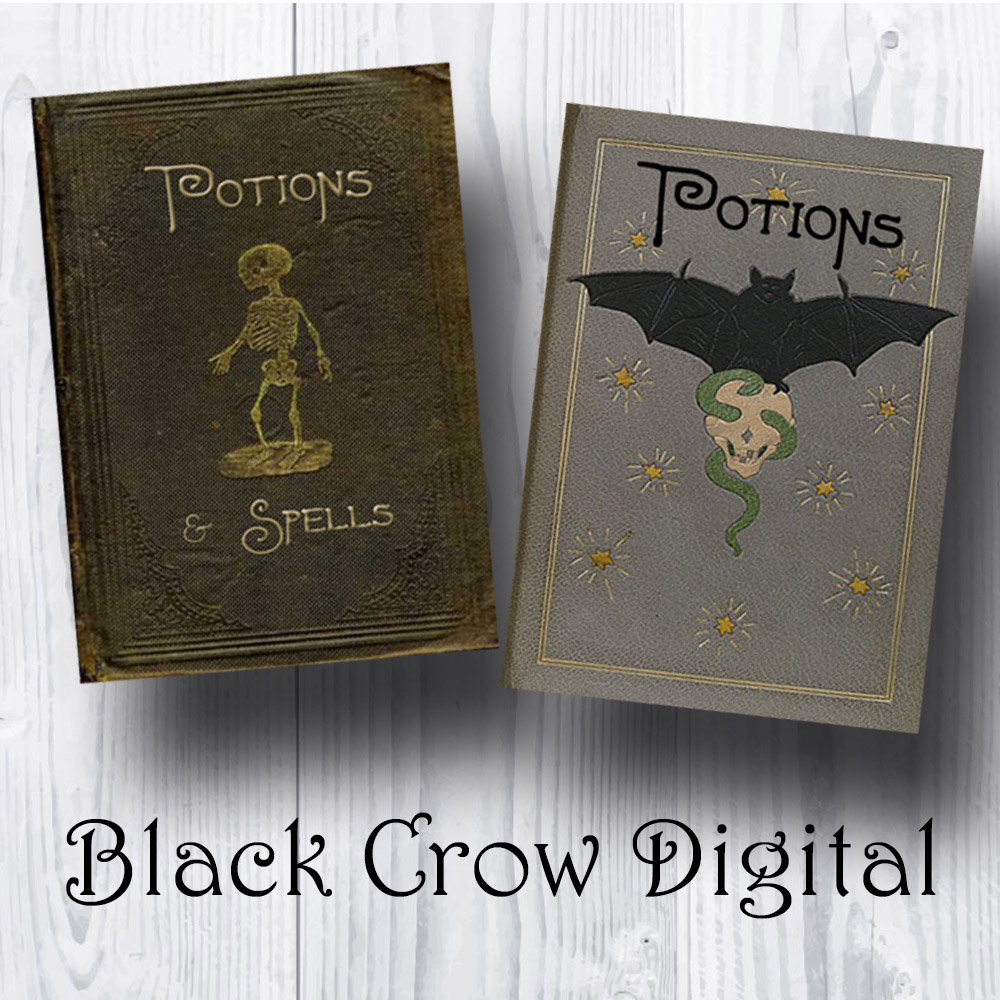 Spells & Potions Witches Book Front Covers / Halloween, Grunge, Gothic ...