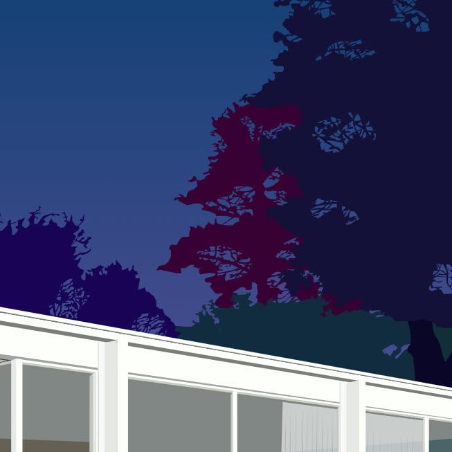 Farnsworth House II Graphic Design Giclée Print - Etsy