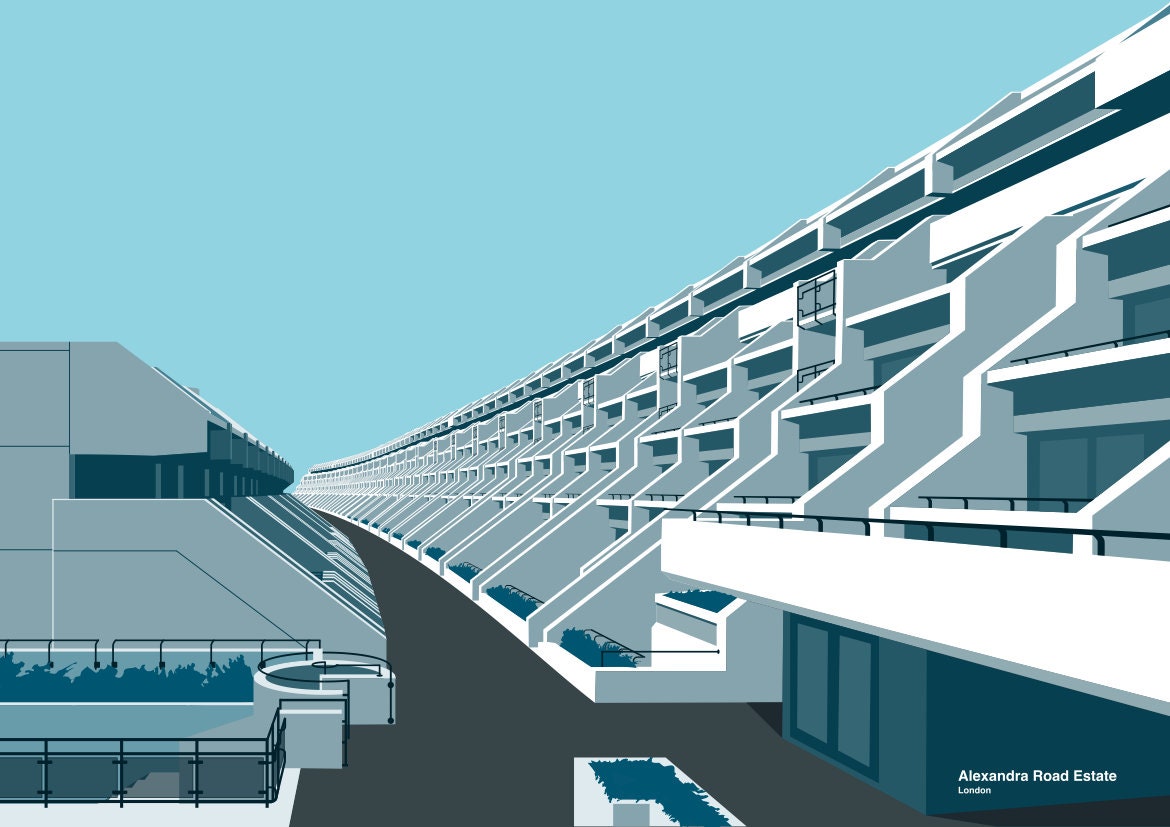 Alexandra Road Estate Graphic Design Giclée Print - Etsy