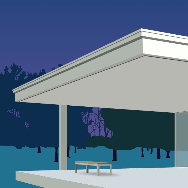 Farnsworth House II Graphic Design Giclée Print - Etsy