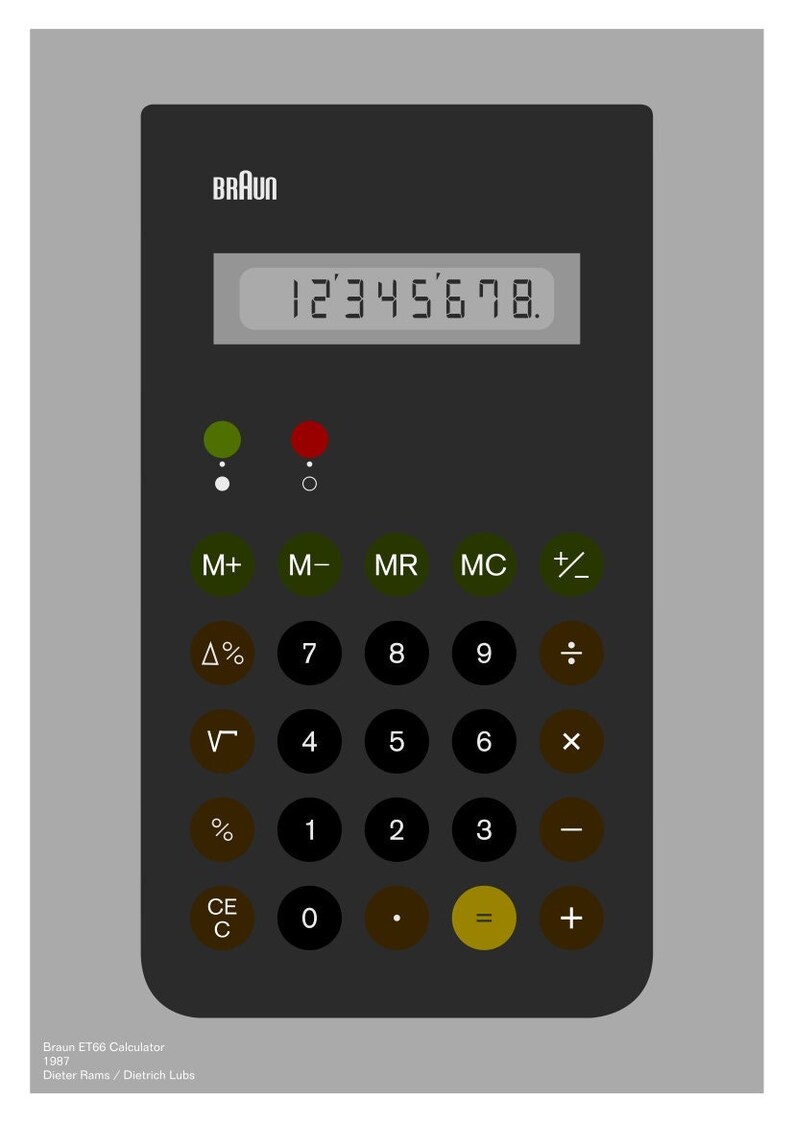 Braun ET66 Calculator Graphic Design Giclée Print - Etsy