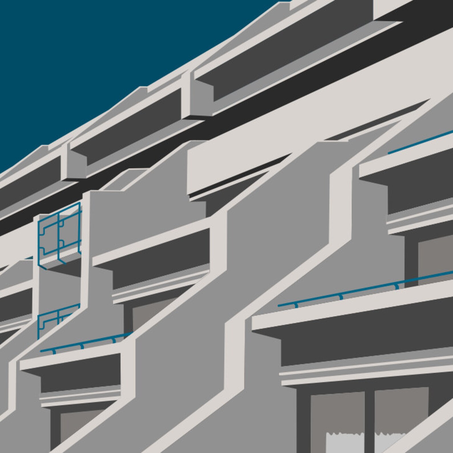 Alexandra Road Estate II Graphic Design Giclée Print - Etsy