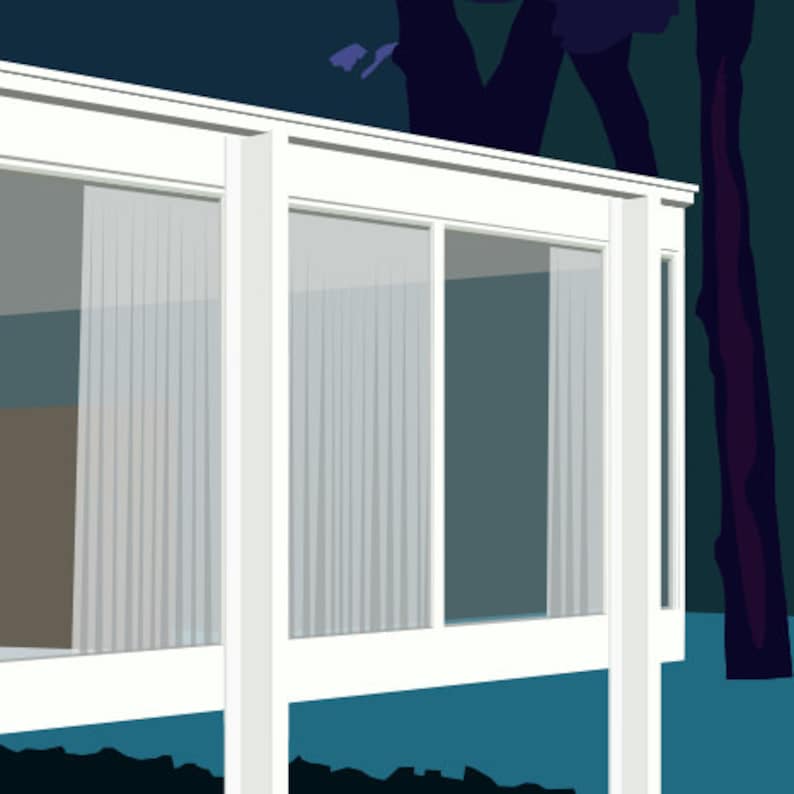 Farnsworth House II Graphic Design Giclée Print - Etsy