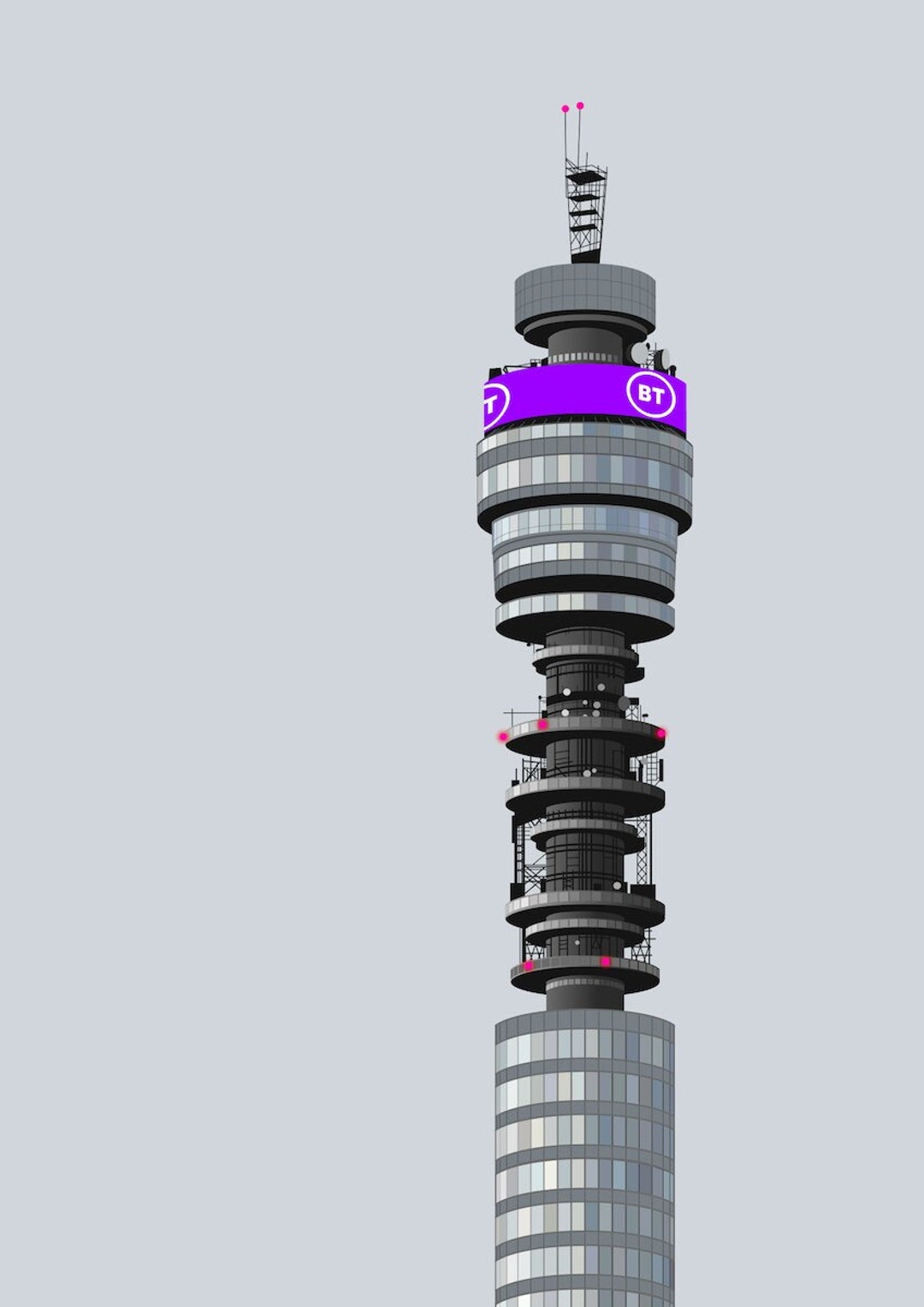 BT Tower V Graphic Design Giclée Print - Etsy